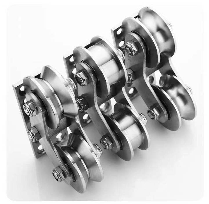 FUSSIN 304 Stainless Steel Double Slide Gate Roller Wheel Heavy Duty ...