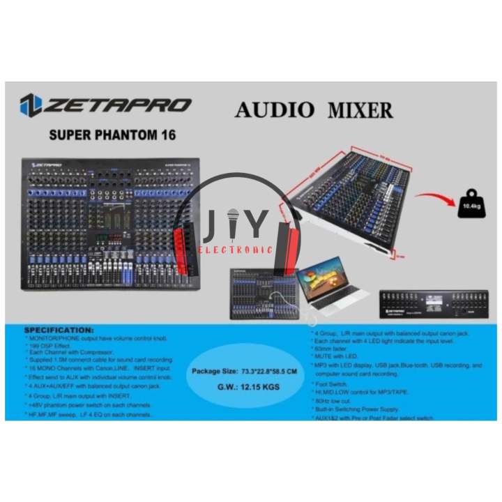 Audio Mixer 16 Channel Zetapro Super Phantom 16 | Lazada Indonesia