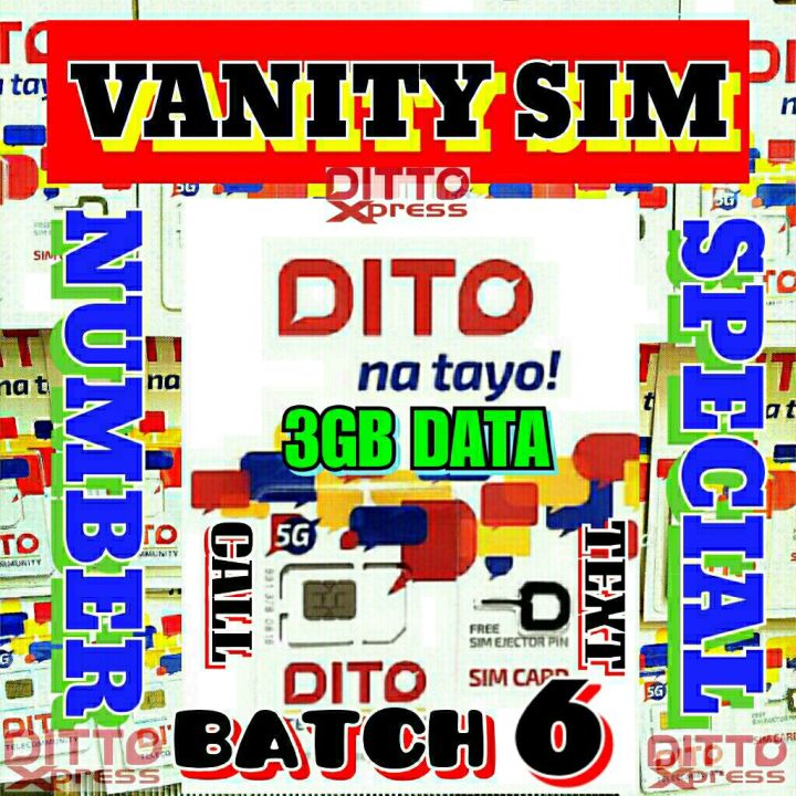 Dito Sim Card 5G SPECIAL NUMBERS (Batch 6) w/ 3GB Data+Call&Text ...