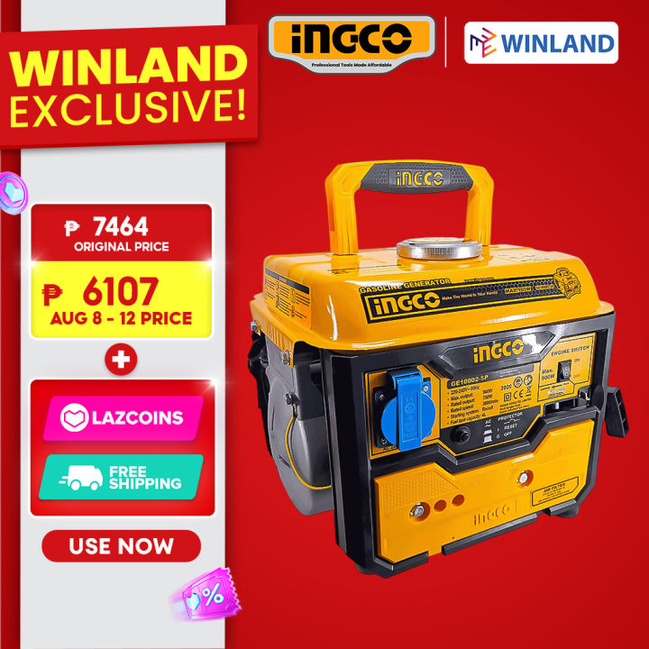 Ingco by Winland Portable Gasoline Generator (900w) 1KVA 2 Stroke ...