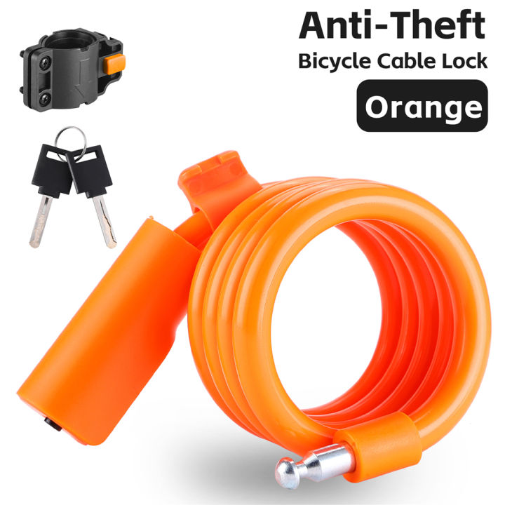 Portable Bicycle Safety Lock Steel Cable Lock AntiTheft Elasticity Lock ...