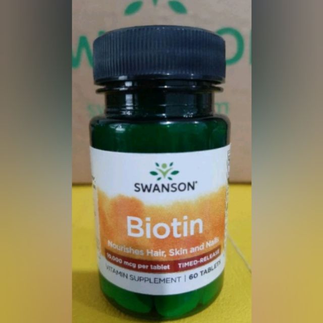 Biotin 10,000mcg 60 Tablets Timed-Release EXPIRY: Oct 2024 Swanson ...