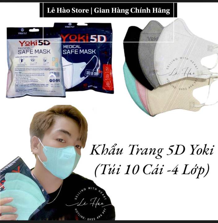 Set 50 Cái Khẩu Trang Yoki 5D Mask Thiết Kế Siêu Dễ Chịu 4 Lớp Kháng ...