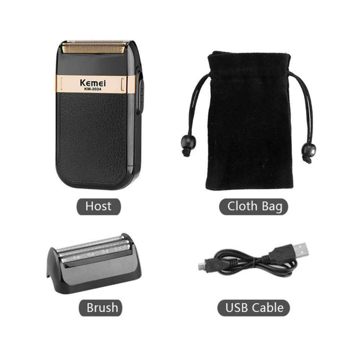 Kemei KM-2024 Men's Razor Wet and Dry Beard Trimmer Double Blade ...