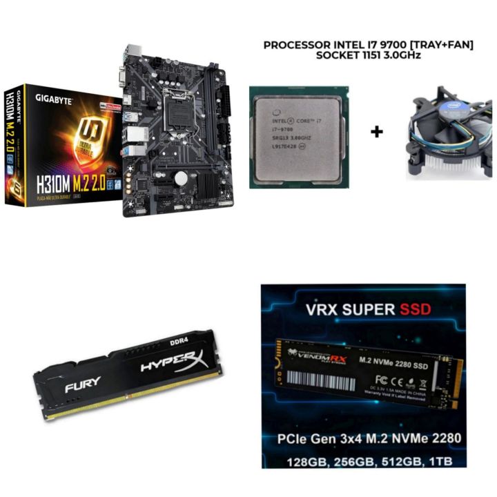 Paket Processor Gaming Intel Core i7 Gen 9 LGA 1151 RAM DDR4 16GB NVME ...