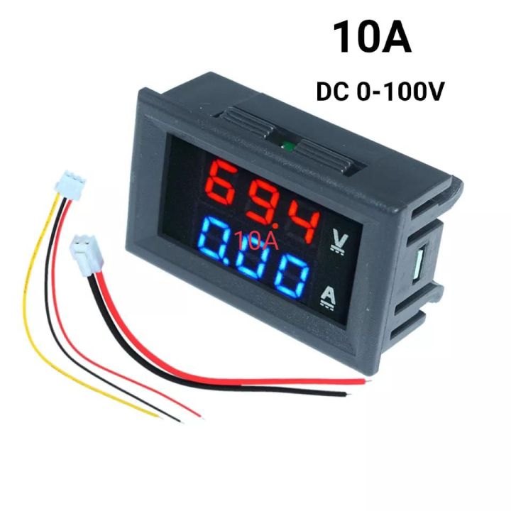 Digital Voltmeter Amperemeter 0-100V 10A Alat Ukur Tegangan Arus DC | Lazada Indonesia