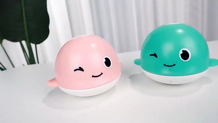 Boneka Paus Air Mancur dengan Lampu Mainan Mandi Bath Tub Anak Light ...