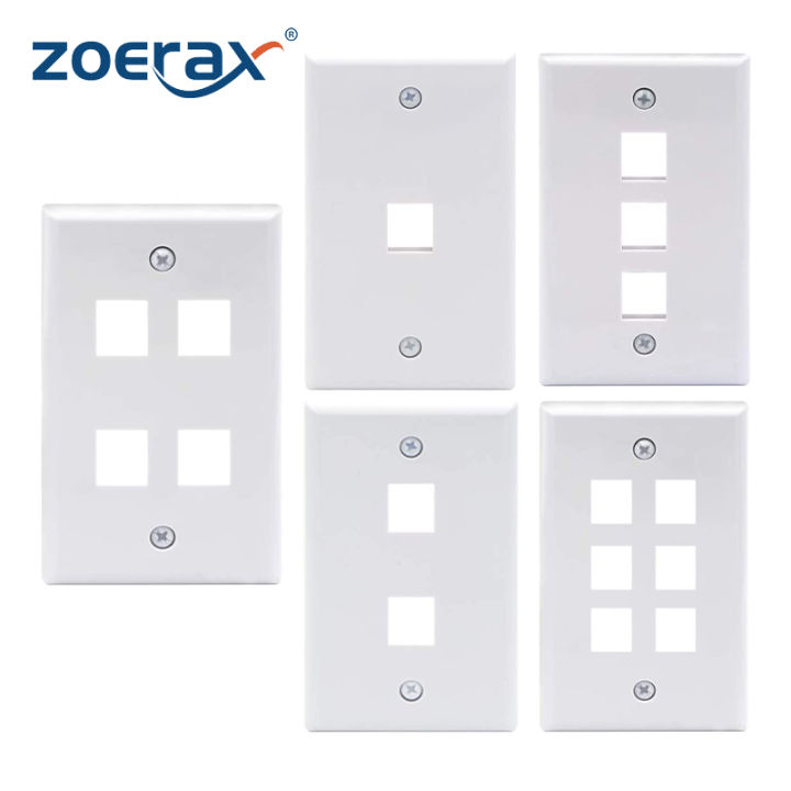 ZoeRax Keystone Jack Wall Plate, Low Profile Ethernet WallPlate Single ...