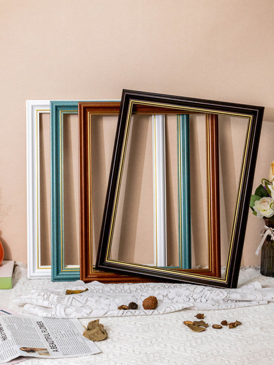 Retro Oil Painting Frame Wooden Rectangle Empty Frame Wall Decoration ...