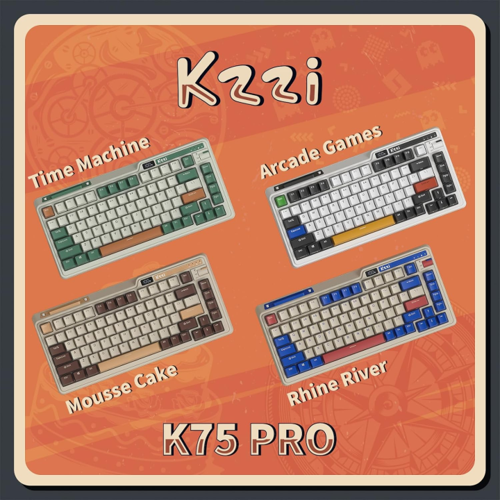RK KZZI K75 PRO ปะเก็น RGB คีย์บอร์ดเกมไร้สาแบบเปลี่ยนได้คีย์บอร์ดแบบ ...