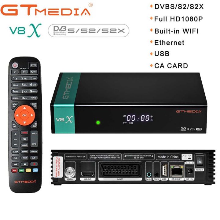 Gtmedia V8X Full HD Satellite Receiver Decoder DVB-S/S2/S2X H.265 Built ...