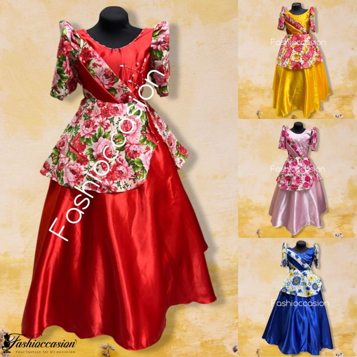 Filipiniana/Buwan ng Wika for Kids with Floral Satin Design | Lazada PH