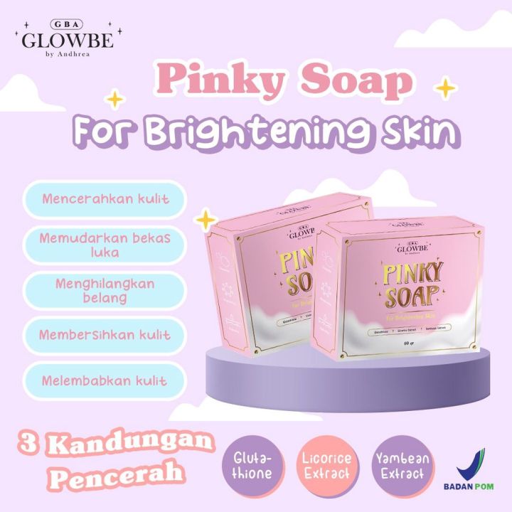 (Gratis Jaring Sabun) Pinky Soap by Glowbe ~ sabun mencerahkan kulit ...