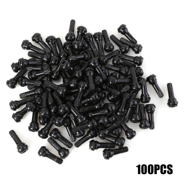 100 ชิ้น TR-413 Snap In สั้นวาล์วยางสีดำลำต้น TR413 Tubeless วาล์ว ...