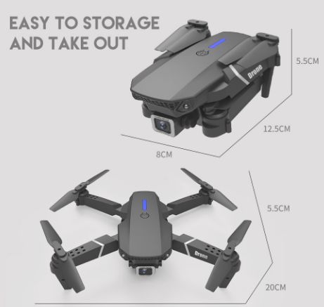 E88 PRO 4K HD Single/Dual Camera RC Drone with Profesional GPS WiFi Real Time Transmission FPV ...