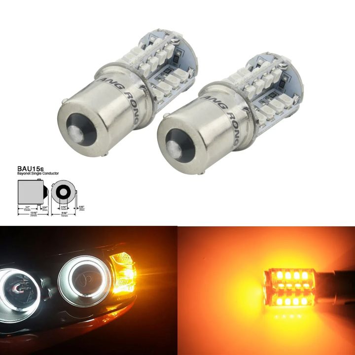 ANGRONG 2x Amber Orange 40 SMD LED 581 PY21W BAU15s P21W RY10W S25 ...