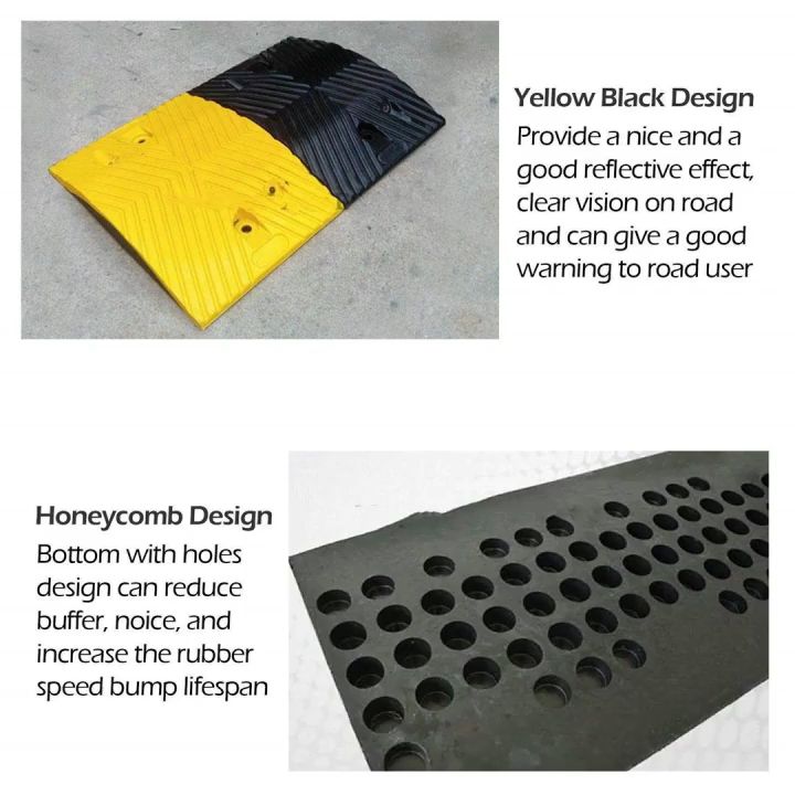 【Local shipment】98CM Rubber Speed Hump Speed Bump Flexible Not Easy ...