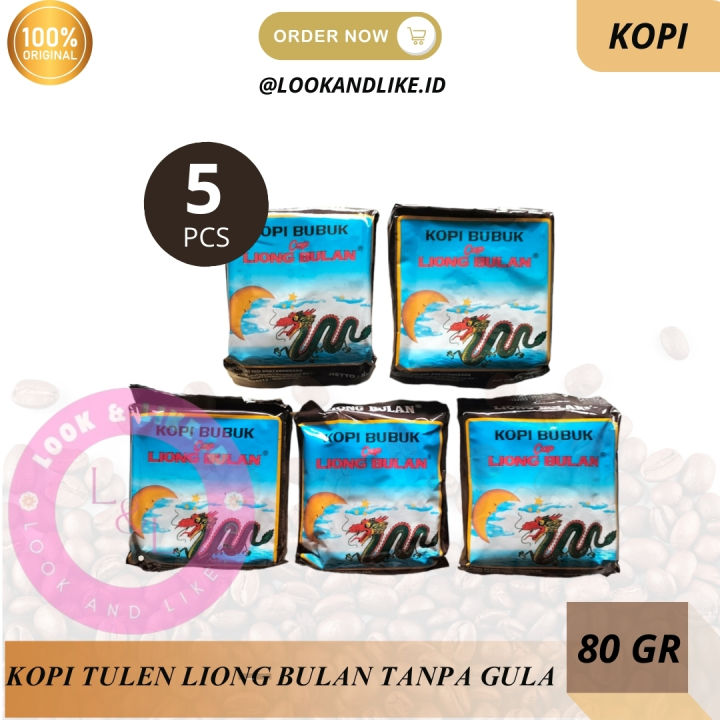 Kopi Liong Bulan Isi 5 Bungkus x 80gr Tanpa Gula Kopi Legendaria Khas ...