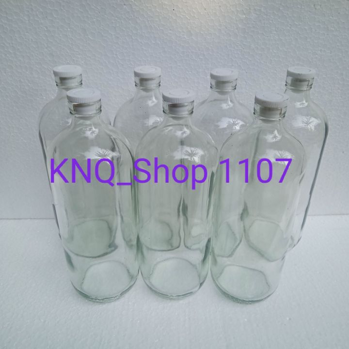 PAKET ISI 6pcs botol jamu kaca 1 liter BARU / botol bensin 1 liter ...