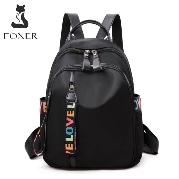 Foxer black backpack for women original backpack woman branded | Lazada ...