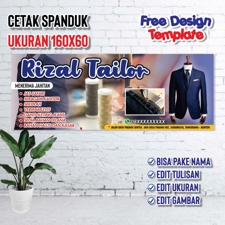Cetak Banner Spanduk Permak Jahit 160x60 Bisa Custom | Lazada Indonesia