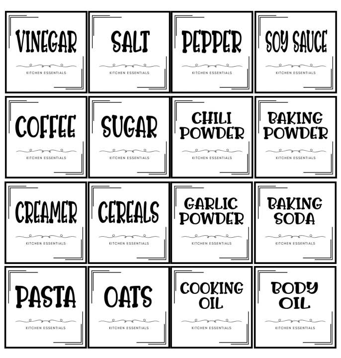 MINIMALIST / AESTHETIC KITCHEN/PANTRY STICKER LABEL | Lazada PH