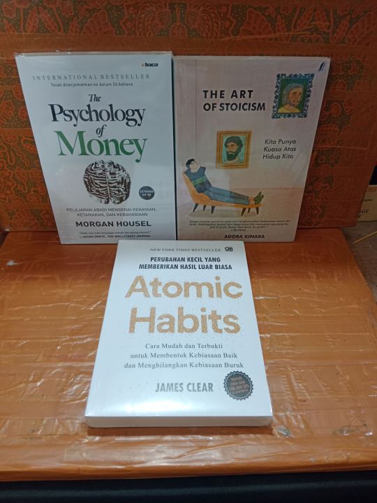 buku paket 3 the Psychology of Money Atomic Habits the ART of Stoicism ...