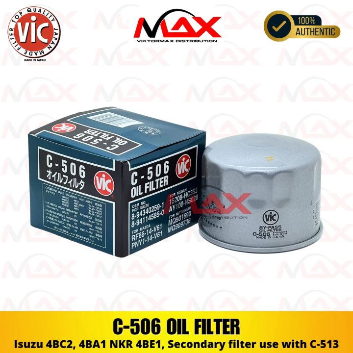 C-506 Vic Oil Filter Isuzu 4BC2, 4BA1 NKR 4BE1, Secondary filter use ...