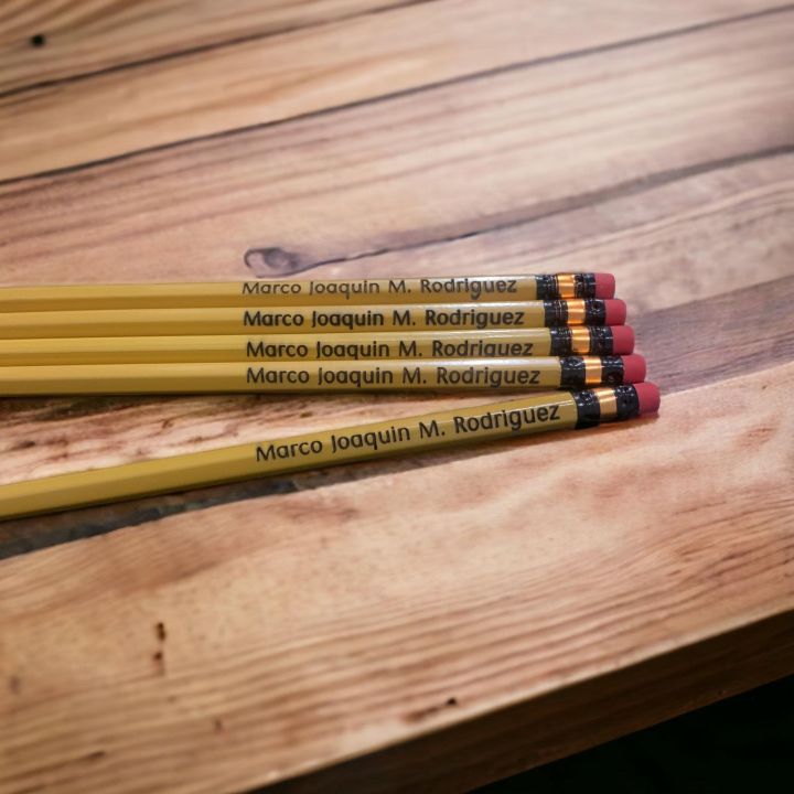 1 Box (12pcs) - Laser Engraved Personalized Mongol Number 2 Pencil ...