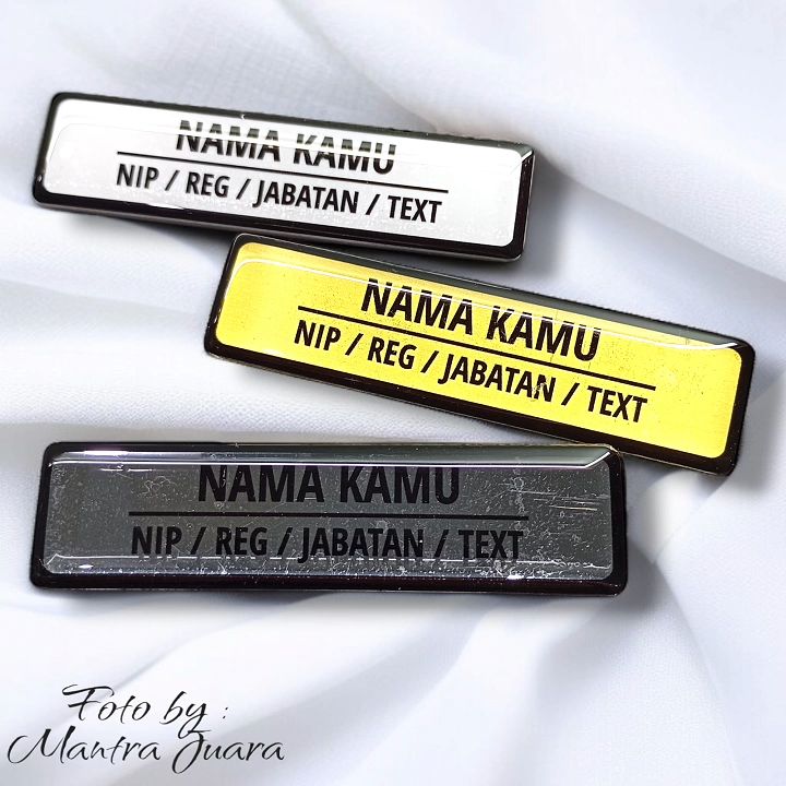 NAMA dan NIP - Nama Dada - Papan Nama Dada - Kuningan Stainless Akrilik ...