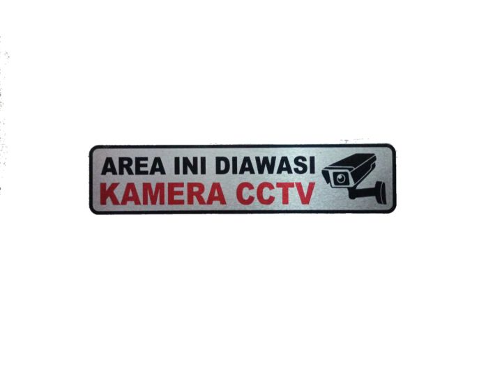 Stiker plat alumunium Area Ini di Awasi CCTV | Lazada Indonesia