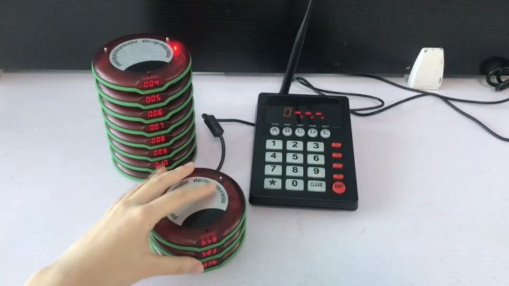 Wireless service bell system Guest Customer Queue Paging Buzzer Beeper ... Wireless service bell system Guest Customer Queue Paging Buzzer Beeper ...