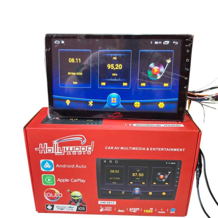 Head Unit Android 10 Inch Hollywood Hw 6973 Ram 2 32 Qled Android Auto