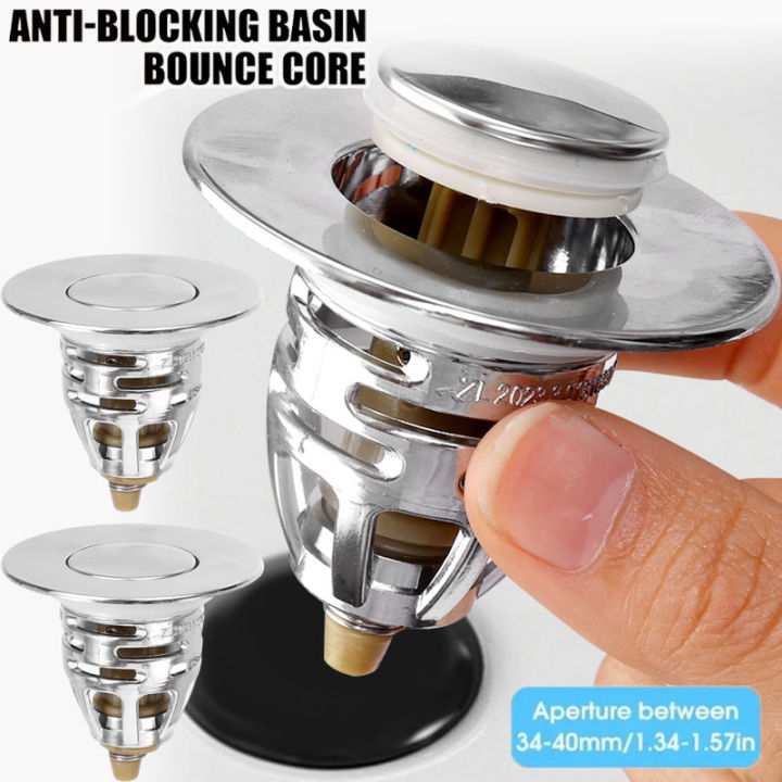 Universal Basin Drain Pop-Up Core Filter Push-Type Kitchen Drainage ...