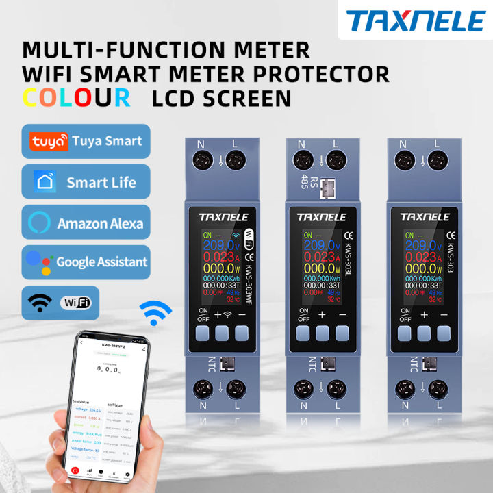 TUYA WiFi Circuit Breaker 110V 220V AC monitor Over Voltage Current ...