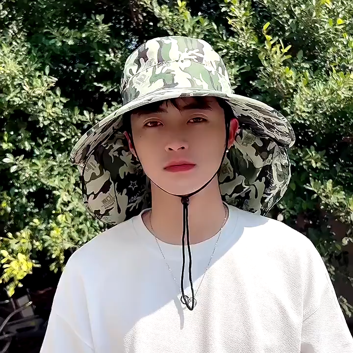 MLADEN Outdoor Windproof Sun Hat Hiking Hat Full Face Cover 360° Wide ...