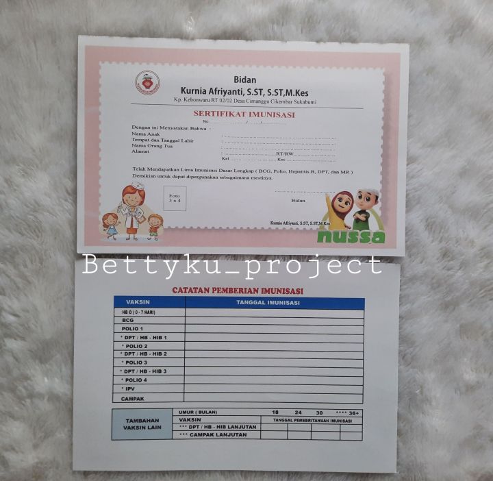 Sertifikat imunisasi ( 30 lembar) | Lazada Indonesia