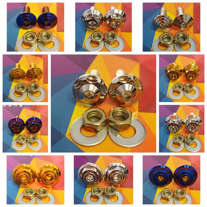 LICENSE PLATE NUMBER BOLT SET WITH ORDINARY NUT AND WASHER | Lazada PH