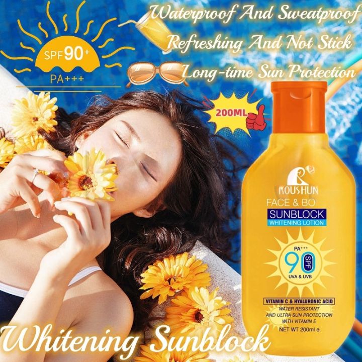 【BUY 1 TAKE 1】SPF90 PA+++ Whitening Sunscreen Lotion for face and body ...