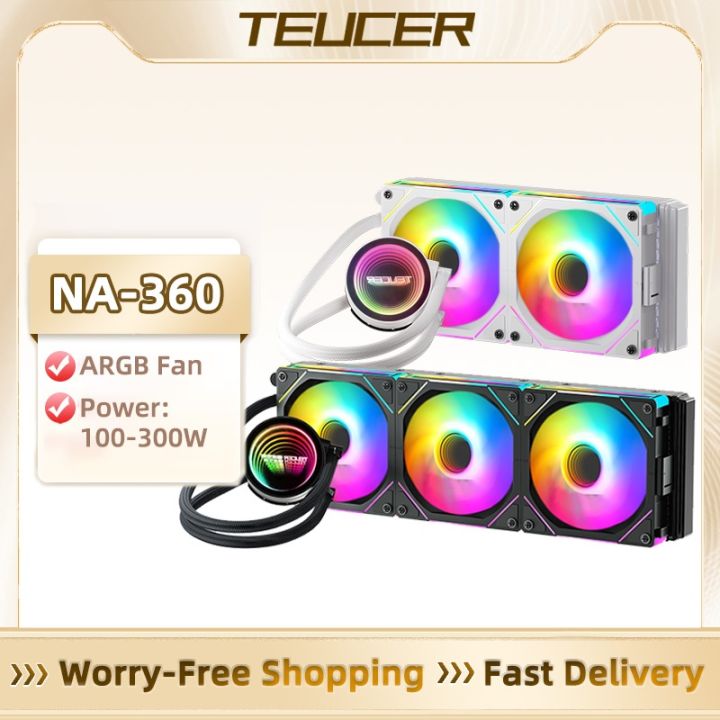 TEUCER White Water Cooling CPU Cooler ARGB Fan Liquid Heatsink 360mm ...