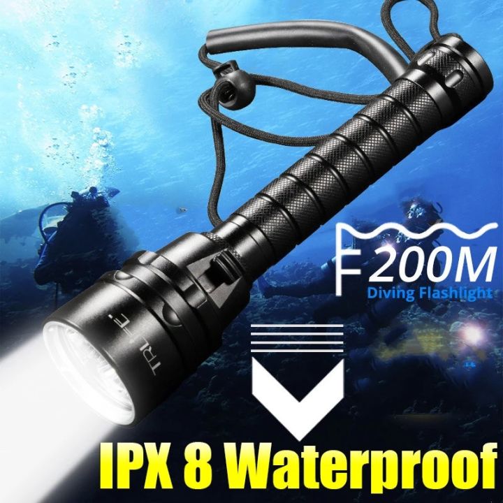 COD+3000Lm XML L2 Professional waterproof Diving Flashlight Torch 3T6 ...