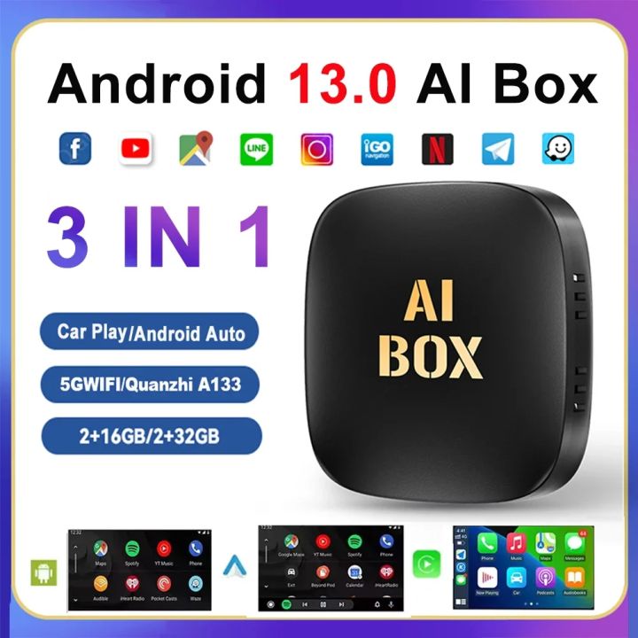 CarPlay Ai Box Android 13.0 Smart AI TV Box Mini Android Auto Wireless ...