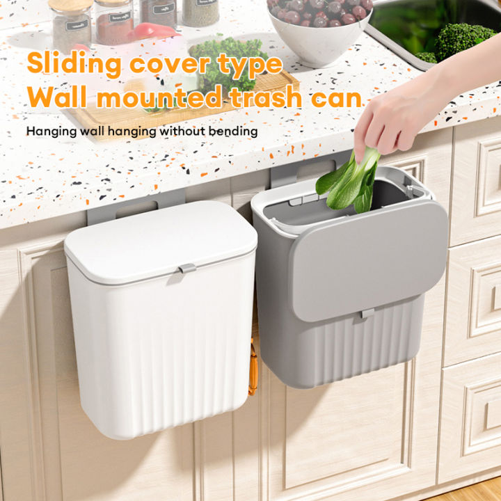 Dustbin For Kitchen Hanging Trash 9L Can Dustbin Rubbish Bin Cabinet ...