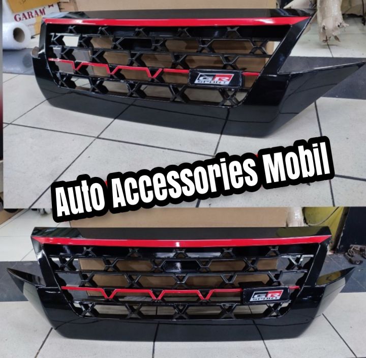 Grill Toyota Rush GR SPORT 2022 hitam glossy list merah | Lazada Indonesia