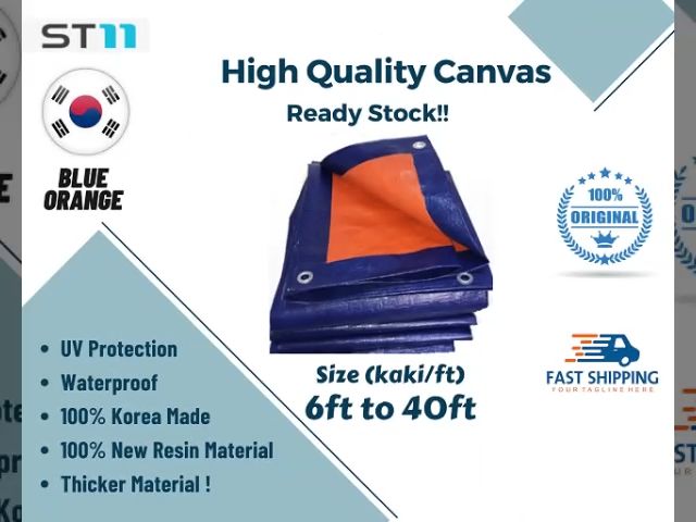 BLUE ORANGE WATERPROOF CANVAS TARPAULIN 6FT to 12FT | Lazada