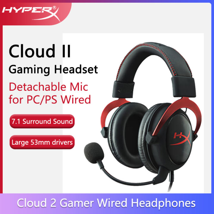 HyperX Cloud II Gaming Headset Hi-Fi 7.1 Surround Sound/Detachable Mic ...
