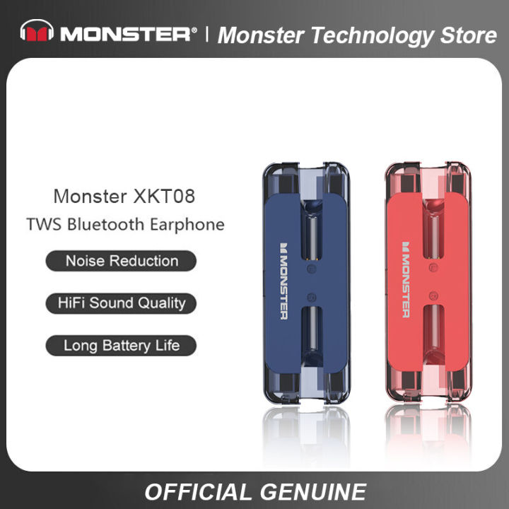 Original Monster XKT08 BT5.3 Wireless Headphones Bluetooth Earphones ...