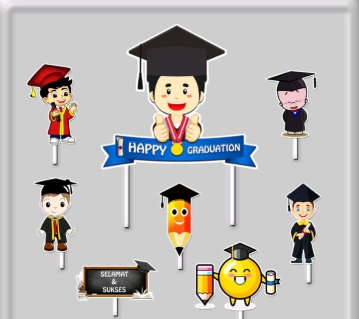 Topper cake Wisuda Happy Graduation | Lazada Indonesia