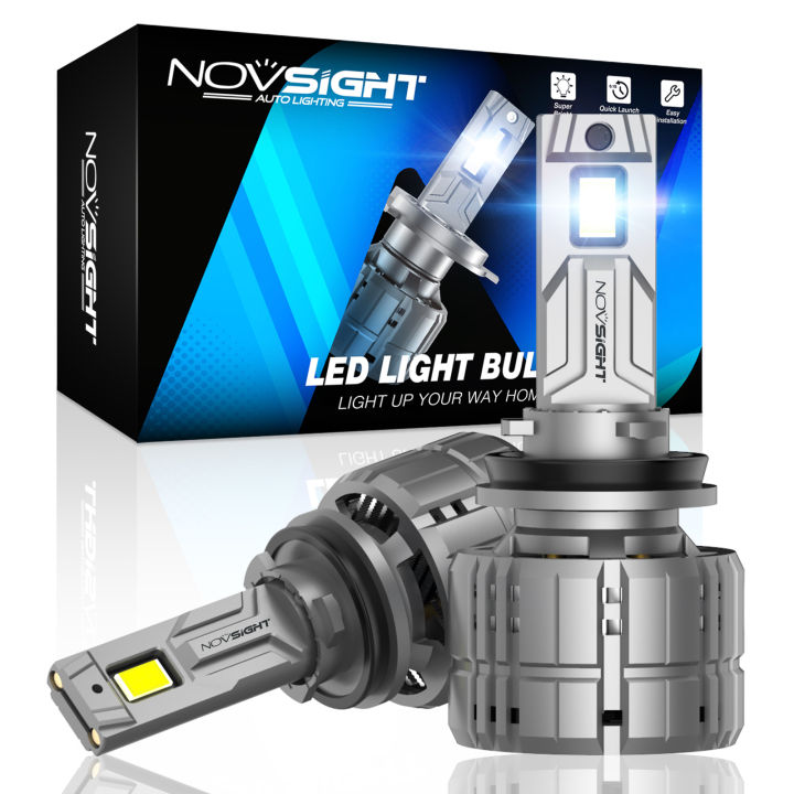 Novsight N60 HIR2 9012 LED Headlight Bulb 6500K Super Bright Led Lights ...