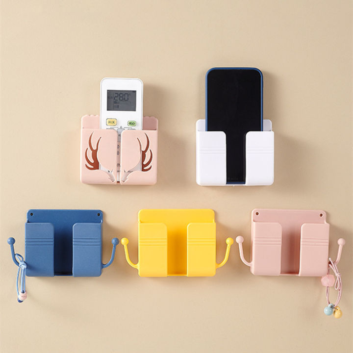Wall Mounted Phone Holder Organizer Storage Box Remote Control Mounted ...